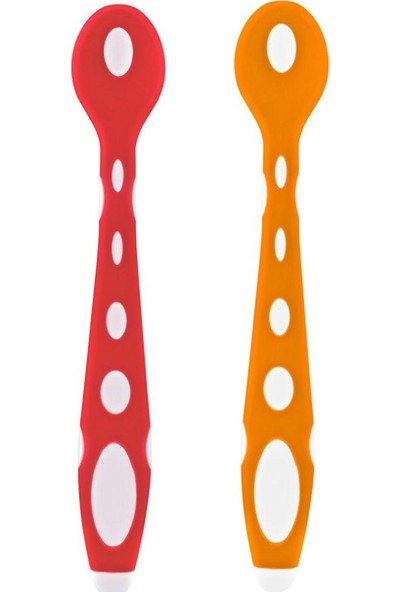Babyjem Silikon Mama Kaşığı 563 Turuncu Kırmızı