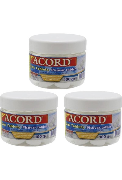 Acord Naftalin Pisuvar ve Lavabo Tablet 100 gr x 3 Adet Acord Naftalin Pisuvar ve Lavabo Tablet 100 gr x 3 Adet