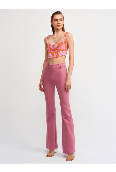 Dilvin Pembe Çiçek Desenli Büstiyer
