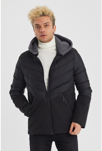 Docces Dar Kesim Kapşonlu Erkek Softshell Şişme Mont DCS6009S Docces Dar Kesim Kapşonlu Erkek Softshell Şişme Mont DCS6009S