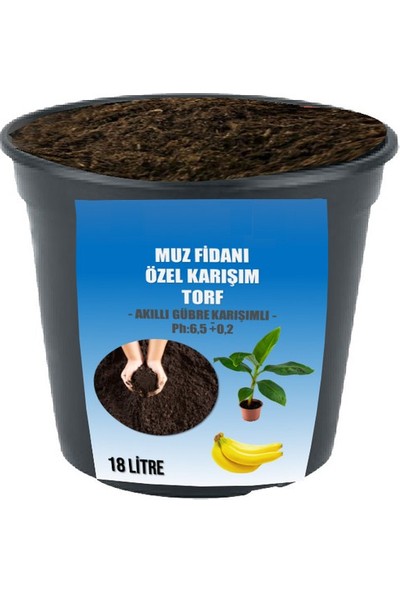 Grow Botanik Muz Yetiştirme Seti 1 Adet 18 Lt Saksı + 18 Lt Muz Fidanı Torfu Grow Botanik Muz Yetiştirme Seti 1 Adet 18 Lt Saksı + 18 Lt Muz Fidanı Torfu