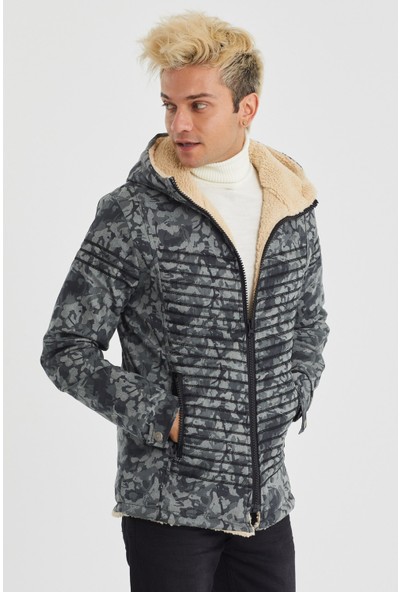 Docces Dar Kesim Içi Ful Kürklü Erkek Gabardin Mont DCS6003AK