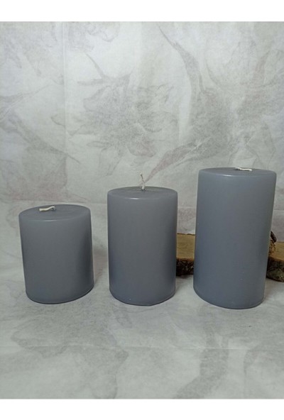 Decobe 3 Lü Silindir Mum 8-10-12 cm Lüks Decobe 3 Lü Silindir Mum 8-10-12 cm Lüks