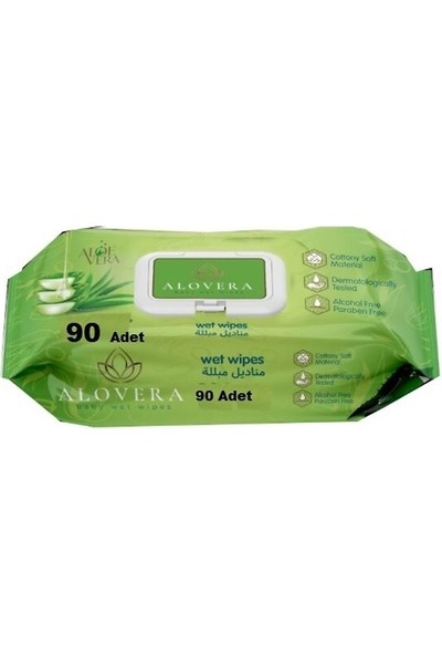 Alovera Islak Havlu Kapaklı 90 Yaprak x 12'li Set