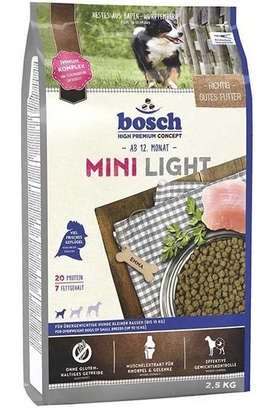 Bosch Mini Light Kümes Hayvanlı Yetişkin Light Köpek Maması 2.5 kg Bosch Mini Light Kümes Hayvanlı Yetişkin Light Köpek Maması 2.5 kg