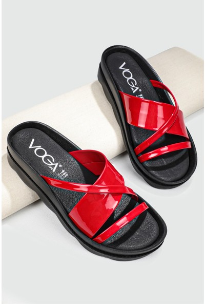 Voga Günlük Rahat Kırmızı Kadın Terlik 1736