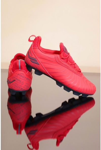 Lescon Kidessa 1212 Ares Bağcıksız Çocuk Çim Saha Futbol Ayakkabısı - NKT01212-KIRMIZI-32