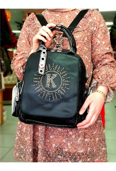 Konfores 1242 Ithal Lüks Bayan Günlük Sırt Çantası - NKT01242-SIYAH-TEK Ebat