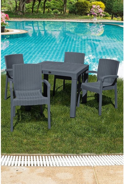 Çavdar Group Violet Rattan 90 x 90 cm Camsız Bahçe Balkon Teras Masa Takımı 4'lü Sandalye Çavdar Group Violet Rattan 90 x 90 cm Camsız Bahçe Balkon Teras Masa Takımı 4'lü Sandalye