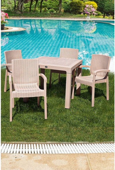 Çavdar Group Violet Rattan 90 x 90 cm Camsız Bahçe Balkon Teras Masa Takımı 4'lü Sandalye Çavdar Group Violet Rattan 90 x 90 cm Camsız Bahçe Balkon Teras Masa Takımı 4'lü Sandalye