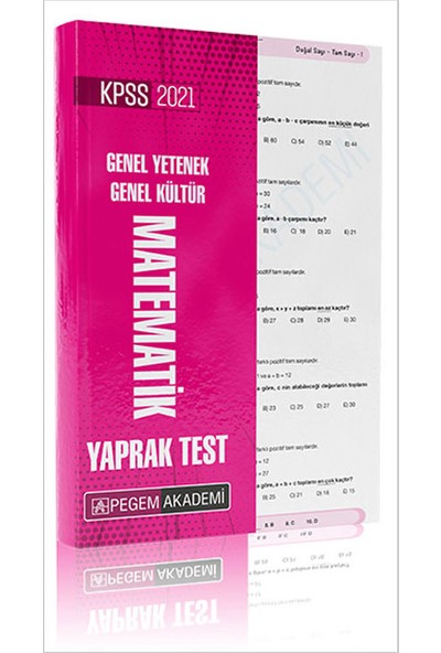 Pegem Akademi Yayıncılık 2021 KPSS Genel Yetenek Genel Kültür Matematik Yaprak Test Pegem Akademi Yayıncılık 2021 KPSS Genel Yetenek Genel Kültür Matematik Yaprak Test