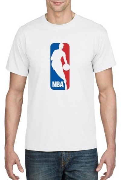 Karga Nba Logo Baskılı Bisiklet Yaka Unisex Tshirt