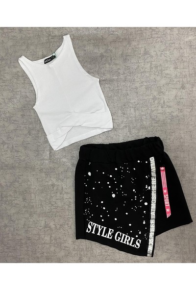 Karia Kids Kız Çocuk Göbek Açık Şort Etekli Takım Karia Kids Kız Çocuk Göbek Açık Şort Etekli Takım