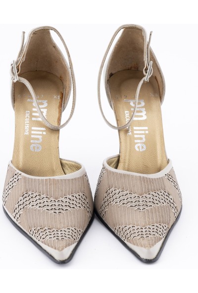 Beyken Bej Kadın Topuklu Ayakkabı 38-Bej