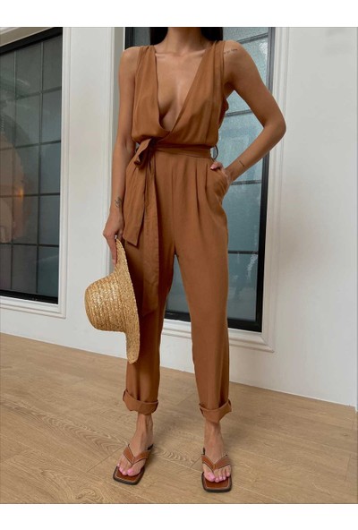 Ello Tasarım Keten Kadın Tulum