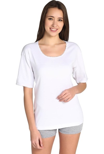 Tutku Bayan 3 Lü Paket 141 Beyaz Yarım Kollu Fanila Atlet