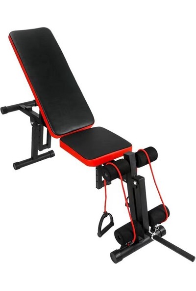 Slipt Ayarlanabilir 3 Açılı Fonksiyonel Mekik Bench Sehpası Direnç Lastikli Katlanır Mekik Sehpası