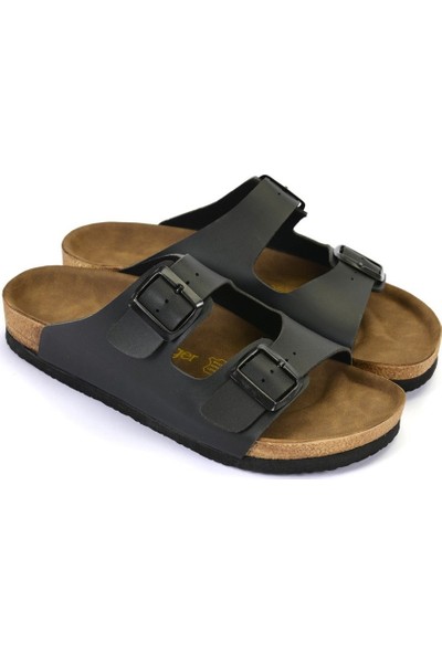 Slazenger Lens Erkek Siyah Çift Toka Günlük Terlik V2