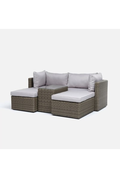 Luxurystyle Urla Kahve Rattan Oturma Grubu - Güneş Işınlarından Etkilenmez