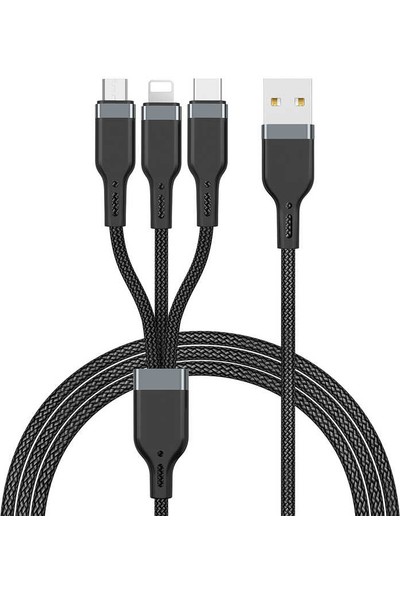 Canpay Apple iPhone Xs Uyumlu Data Veri Aktarım USB Hızlı Şarj Kablosu Micro-Type-C-Lightning 1.2 Mtr Canpay Apple iPhone Xs Uyumlu Data Veri Aktarım USB Hızlı Şarj Kablosu Micro-Type-C-Lightning 1.2 Mtr
