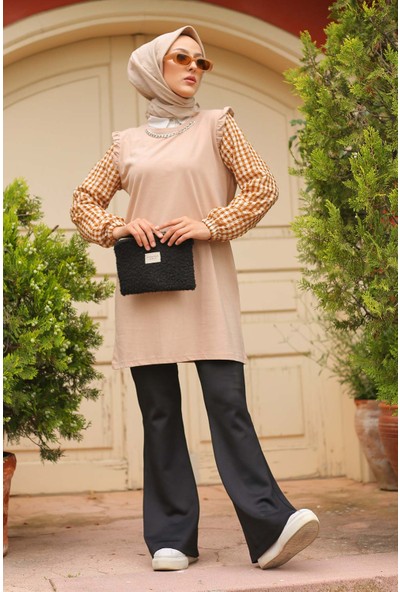 İmaj Butik Pötikare Detaylı Penye Tesettür Tunik/camel İmaj Butik Pötikare Detaylı Penye Tesettür Tunik/camel