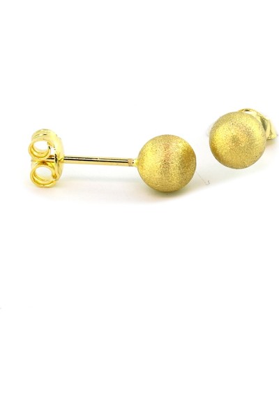 14 Ayar Top Altın Küpe