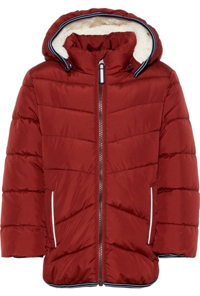 Name It Kapüşon Yaka Uzun Kollu Yünlü Kırmızı Erkek Çocuk Kapitone Kaban Name It Kapüşon Yaka Uzun Kollu Yünlü Kırmızı Erkek Çocuk Kapitone Kaban