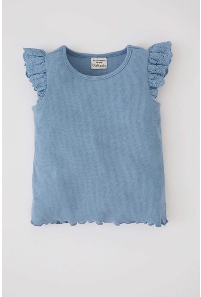 DeFacto Kız Bebek Regular Fit Kaşkorse Kısa Kollu Tişört Y6386A222SM