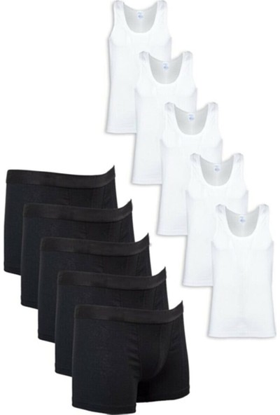 Oremel 5'li Takım Pamuklu Likralı Boxer 5 Adet ve Pamuklu Atlet 5 Adet Oremel 5'li Takım Pamuklu Likralı Boxer 5 Adet ve Pamuklu Atlet 5 Adet