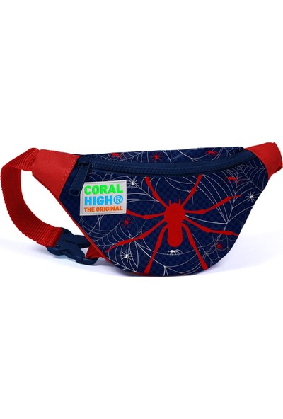 Coral High Kids Kırmızı Lacivert Örümcek Desenli Bel Çantası 22420