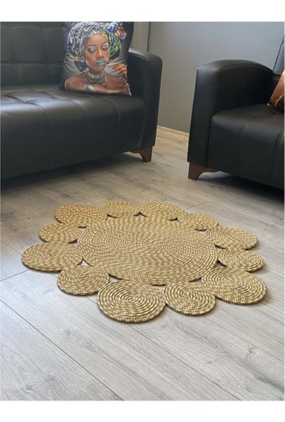 Amazon Ev Amazonev Dekoratif Jut Halı 309 - 90X90 Amazon Ev Amazonev Dekoratif Jut Halı 309 - 90X90