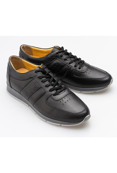 Lusıve Siyah Erkek Deri Rahat Günlük Ayakkabı