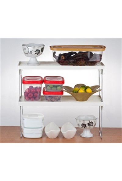 Naya Trendx Tezgah Üstü Mutfak Banyo Dolap Içi Düzenleyici Raf 14 x 30 cm