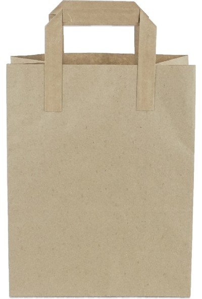 Kraft Kağıt Çanta Düz Saplı 22X28X10 cm 50 Adetli