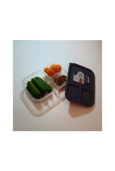 HCB Ticaret Üç Bölmeli Dikdörtgen Saklama Kabı HCB Ticaret Üç Bölmeli Dikdörtgen Saklama Kabı