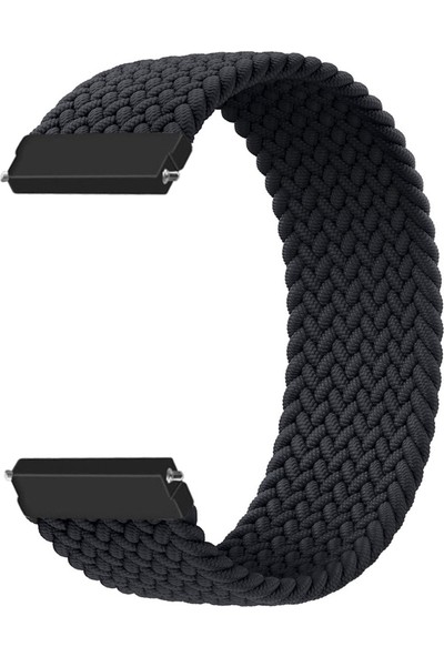 Regetto Huawei Watch Gt2 42MM Kordon (Medium Size, 155MM) Örgülü Esnek Solo Siyah