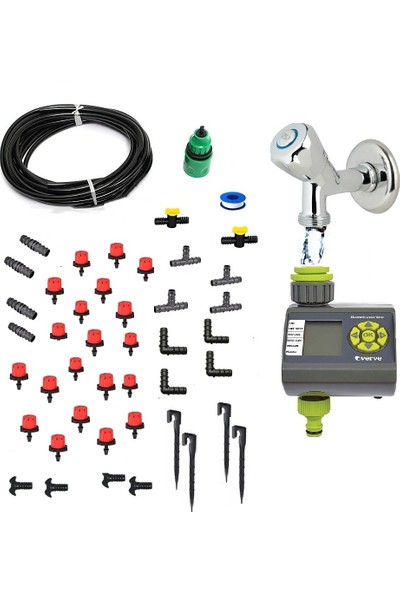 Depolife Verve Elektronik Bahçe Sulama Sistemi 20 Metre Damlalama Sulama Sistemi ve Ekleme Parçalı Set Depolife Verve Elektronik Bahçe Sulama Sistemi 20 Metre Damlalama Sulama Sistemi ve Ekleme Parçalı Set