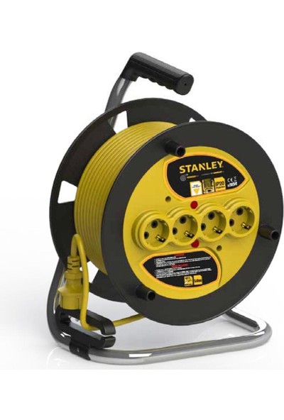 Stanley Profesyonel Makaralı Kablo St-E Serisi Termikli IP20 4 Soketli 25 Metre 3x1.5mm Stanley Profesyonel Makaralı Kablo St-E Serisi Termikli IP20 4 Soketli 25 Metre 3x1.5mm