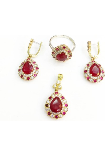 Oriental Gümüş Yakut Taşlı Otantik Set