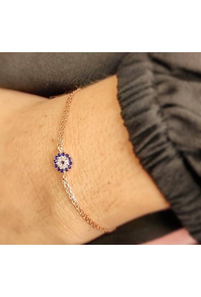 Oriental Nazarlık Rose Gümüş Bileklik