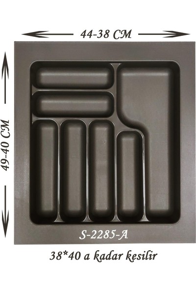 Starax Çekmece Içi Plastik Kaşıklık Antrasit Antibakteriyel S-2285-A En:44-37,5 D:49-40 cm Arası Kesilebilir 7 Göz 50 cm Modül Starax Çekmece Içi Plastik Kaşıklık Antrasit Antibakteriyel S-2285-A En:44-37,5 D:49-40 cm Arası Kesilebilir 7 Göz 50 cm Modül