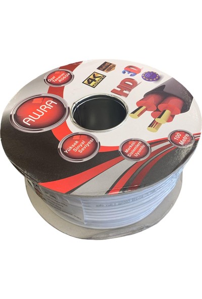 Awra AW-1002 RG6U4 Anten Kablosu 100 Metre 48 Tel Beyaz Awra AW-1002 RG6U4 Anten Kablosu 100 Metre 48 Tel Beyaz