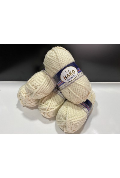 Nako Spaghetti El Örgü Ipi - 500GR 5yumak Krem 288 Nako Spaghetti El Örgü Ipi - 500GR 5yumak Krem 288