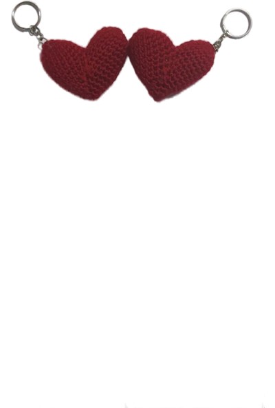 Amigurumi Kırmızı Anahtarlık X2 Adet ( Sevgililere Özel )