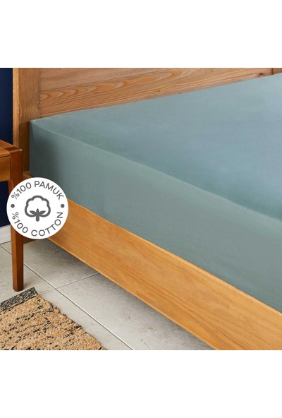 Nautica Home Yeşil Pamuk Çift Kişilik Fitted Çarşaf