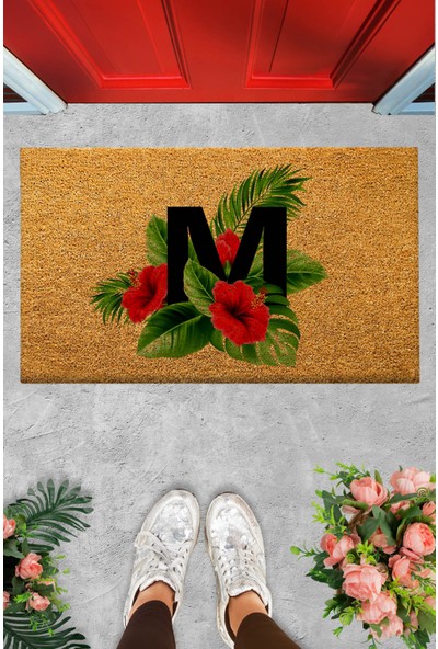 Cekuonline Coco Koko Paspas Pvc Taban Kıl Kapı Önü Paspası 40x60 Cm Çiçekli M Harfi Cekuonline Coco Koko Paspas Pvc Taban Kıl Kapı Önü Paspası 40x60 Cm Çiçekli M Harfi
