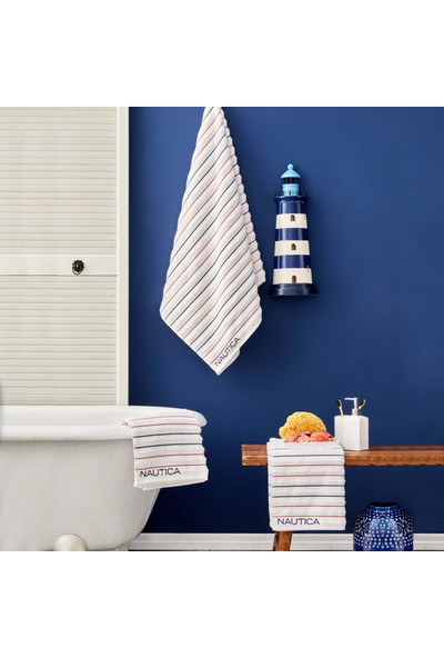 Nautica Home Kai Off White %100 Pamuk 3'lü Banyo Seti