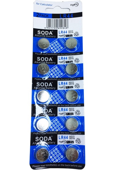 Naya Trendx Soda AG13 LR44/357 Alkalin 10'lu Düğme Pil Naya Trendx Soda AG13 LR44/357 Alkalin 10'lu Düğme Pil