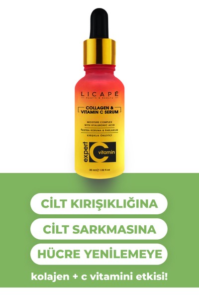 Collagen + C Vitaminli Yaşlanma Karşıtı Cilt Serumu 30 ml