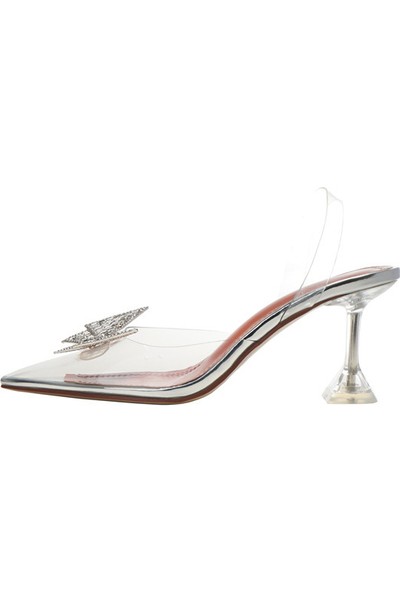 Weichen Pvc Kadın Elmas Yüksek Topuklu Sandalet - Siyah Gümüş (Yurt Dışından)